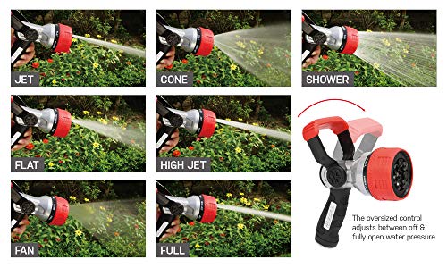 Eden Heavy Duty Metal Garden Hose Spray Nozzle with Quick Connect Starter Set 96806 Fireman Style
