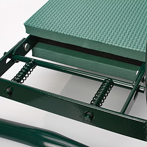 Heavy Duty Gardening Bench for Kneeling, Sitting Folding 2 in 1 Chair and Stool, Outdoor Knee Pads for Women/Men Floor Work Gifts, Free 2 Large Tool Pouch, Light-Weighted Sturdy Steel Pipe Structure