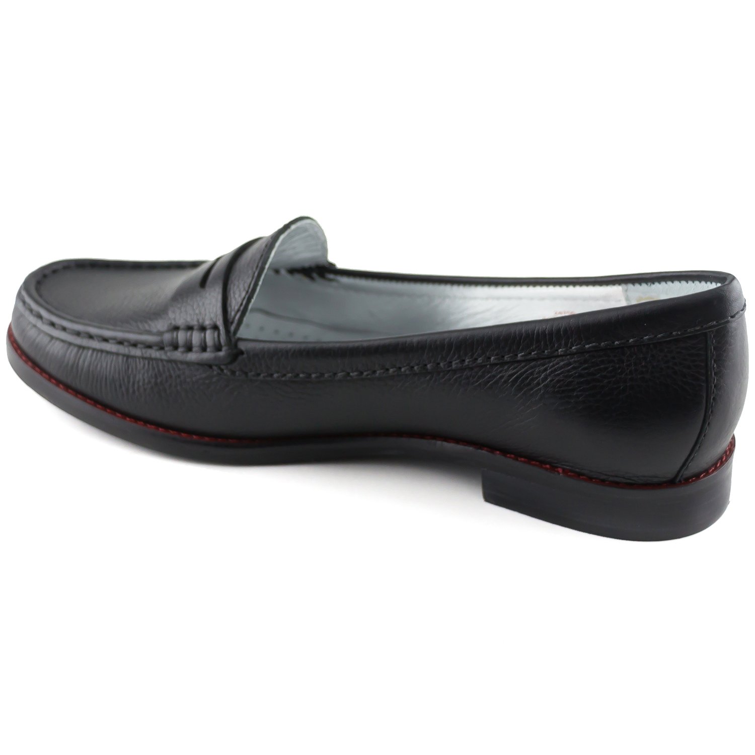Womens Casual Comfort Genuine Leather Driving Moccasins Slip on Penny Loafer Black Grainy 8