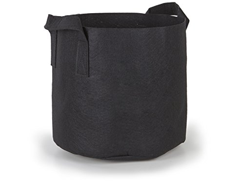 247Garden 5-Pack 7-Gallon Aeration Fabric Pot/Plant Grow Bag w/Handles (260 GSM, Black, 12H x 13D)