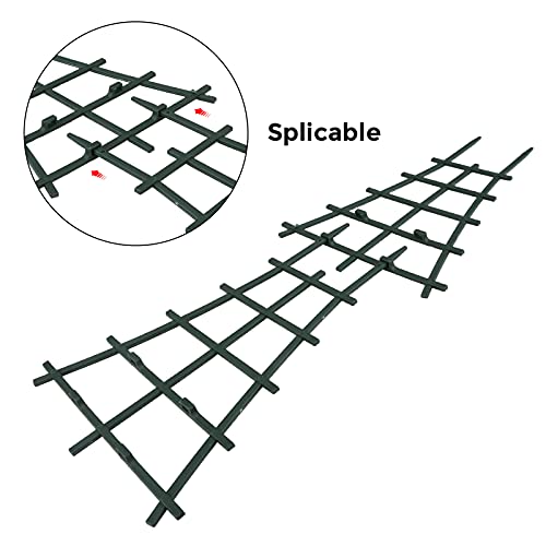 GREENWISH 4pcs 9x3inch Mini Plant Trellis Plastic Garden Plant Support DIY Climbing Trellis Flower Supports Dark Green