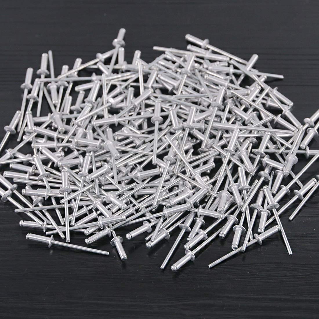 Glarks 200Pcs 1/8" x 3/8" Aluminum Body Steel Mandrel Dome Head Blind Rivets Set for Sheet Metal, Automotive, Railway, and Duct Work