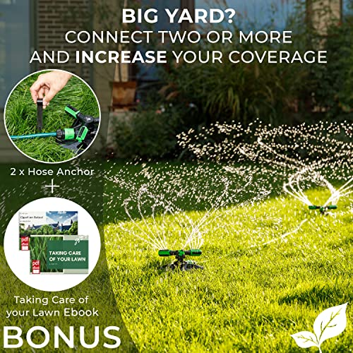 CARPATHEN Garden Sprinkler 360 Rotating - Sprinklers for Yard - Perfect as DIY Irrigation Sprinkler System for Large Area - Lawn Sprinkler That Easily Connects to Your Garden Hose