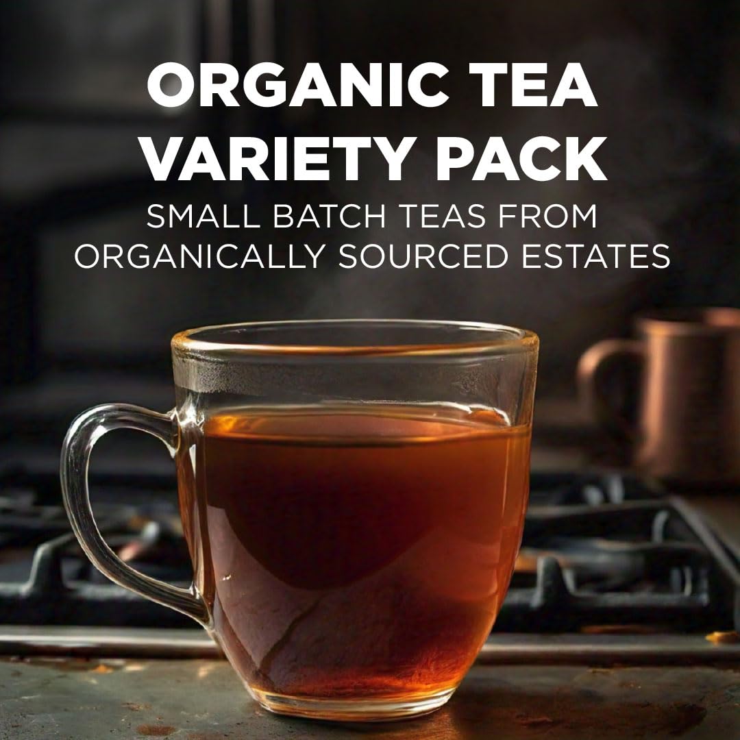 Maud's 8 Blend Organic Tea Pods Variety Pack, 48 ct, 8 Assorted Flavors, Recyclable Single Serve Tea Pods –100% Gourmet Blended Tea Leaves, Compatible with Keurig K Cups Maker