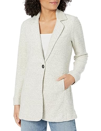 NIC+ZOE Women's Easy Boucle Knit Blazer, Cream Mix