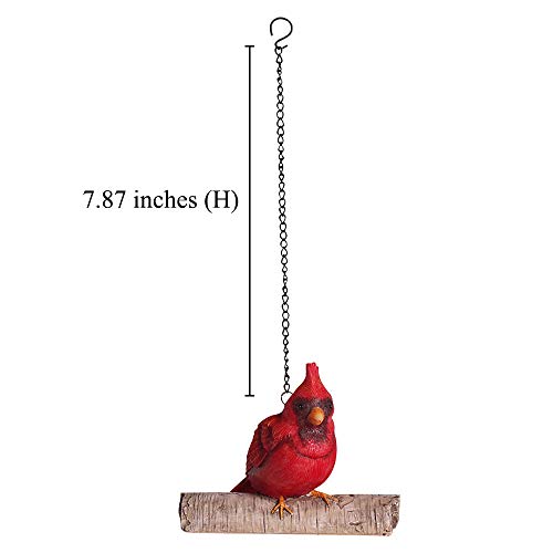 Chambtalie Cardinal Bird Hanging On A Tree Statue Garden Peeker Figurine Yard Art Outdoor Decoration Sculpture