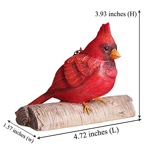 Chambtalie Cardinal Bird Hanging On A Tree Statue Garden Peeker Figurine Yard Art Outdoor Decoration Sculpture