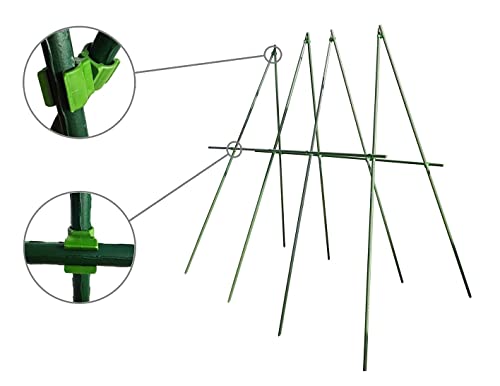 MTB Metal Garden Stakes 71 Inches, Steel Plant Stakes, Pack of 25, with Universal Buckles for DIY