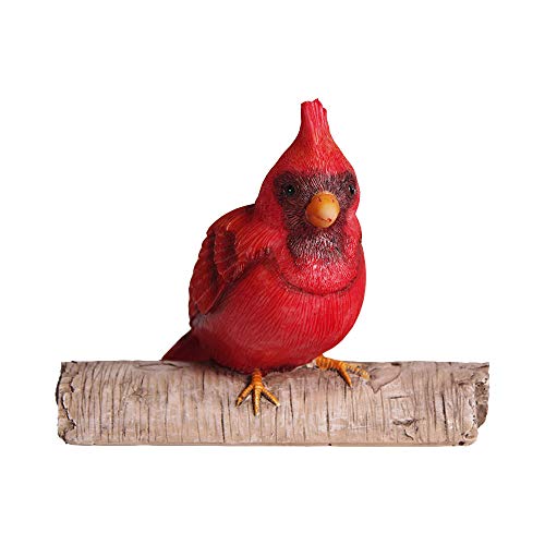 Chambtalie Cardinal Bird Hanging On A Tree Statue Garden Peeker Figurine Yard Art Outdoor Decoration Sculpture