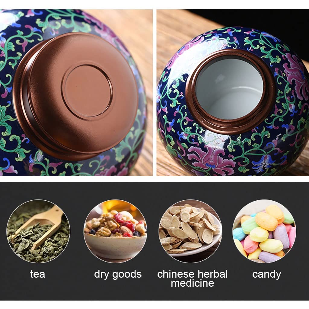 G’z Ceramics Tea Caddies Sugar Bowl Cereal Containers Storage Jars with Airtight Bamboo Lid for Food Storage Candy Cookie Buffet Coffee Oatmeal Tea Sugar Container