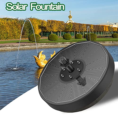 Solar Fountain Full Glass Panel with Battery, 2022Upgrade 3W Solar Powered Bird Bath Fountain with LED Light 8 Nozzle 4 Fixer, Floating Solar Fountain Pump for BirdBath Pond Pool Garden Outdoor
