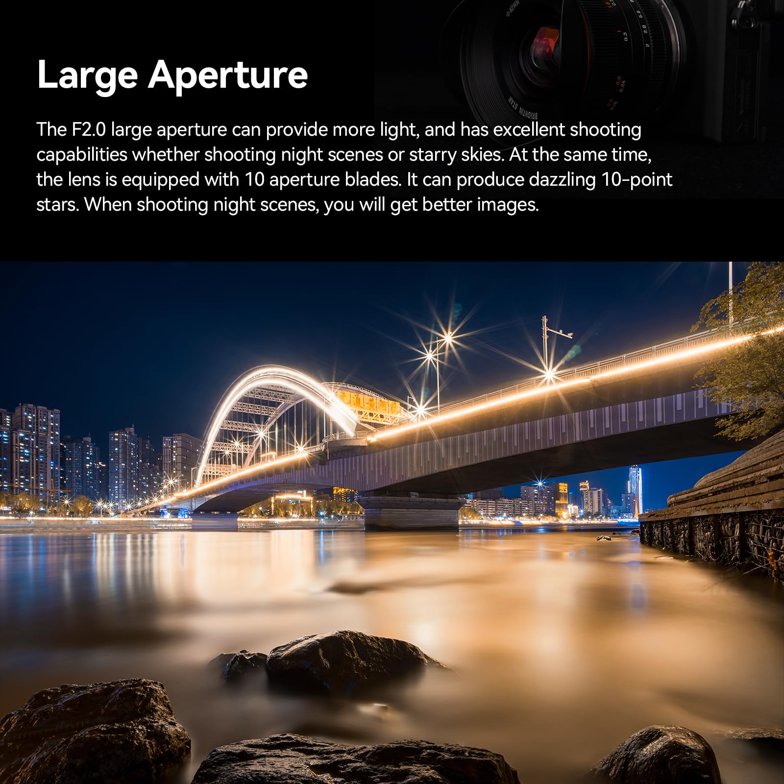 Brightin Star 12mm F2 III Manual Focus Prime Lens for Canon EOS-M Mount Mirrorless Cameras, APS-C Ultra-Wide Angle Large Aperture, Fit for M6, M50, M5, M3, M200, M10, M100, M, M2