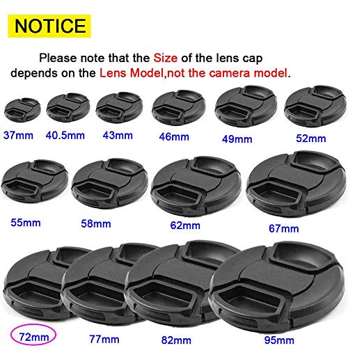 ULBTER 72mm Lens Cap Cover for AF-S 18-200mm f/3.5-5.6G VR II Lens for Nikon D90 D80 D40 D7000 D7100 D7200 D5100 D3100 Camera with Keeper Leash -2 Pack
