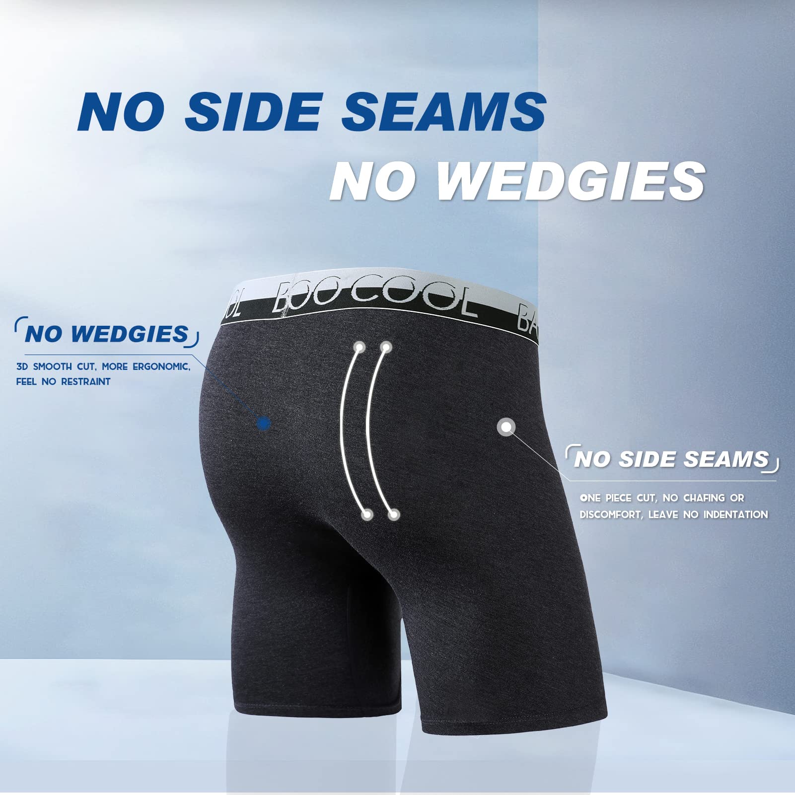 BAMBOO COOL Men’s Underwear Soft Breathable Boxer Briefs for Men Underwear