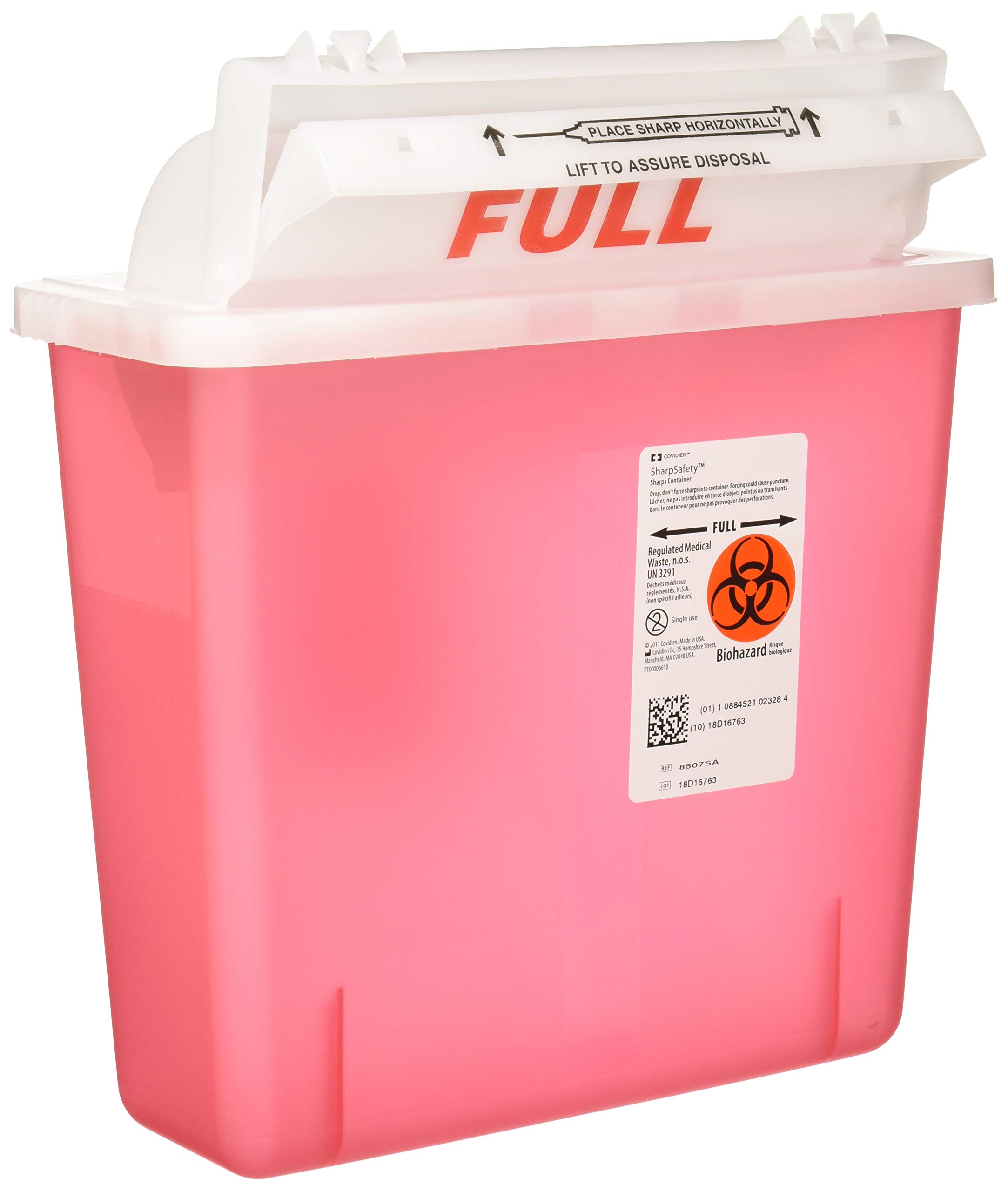 8507SA- Container Sharpstar In-Room Mailbox Lid Red 5qt Ea by, Kendall Company