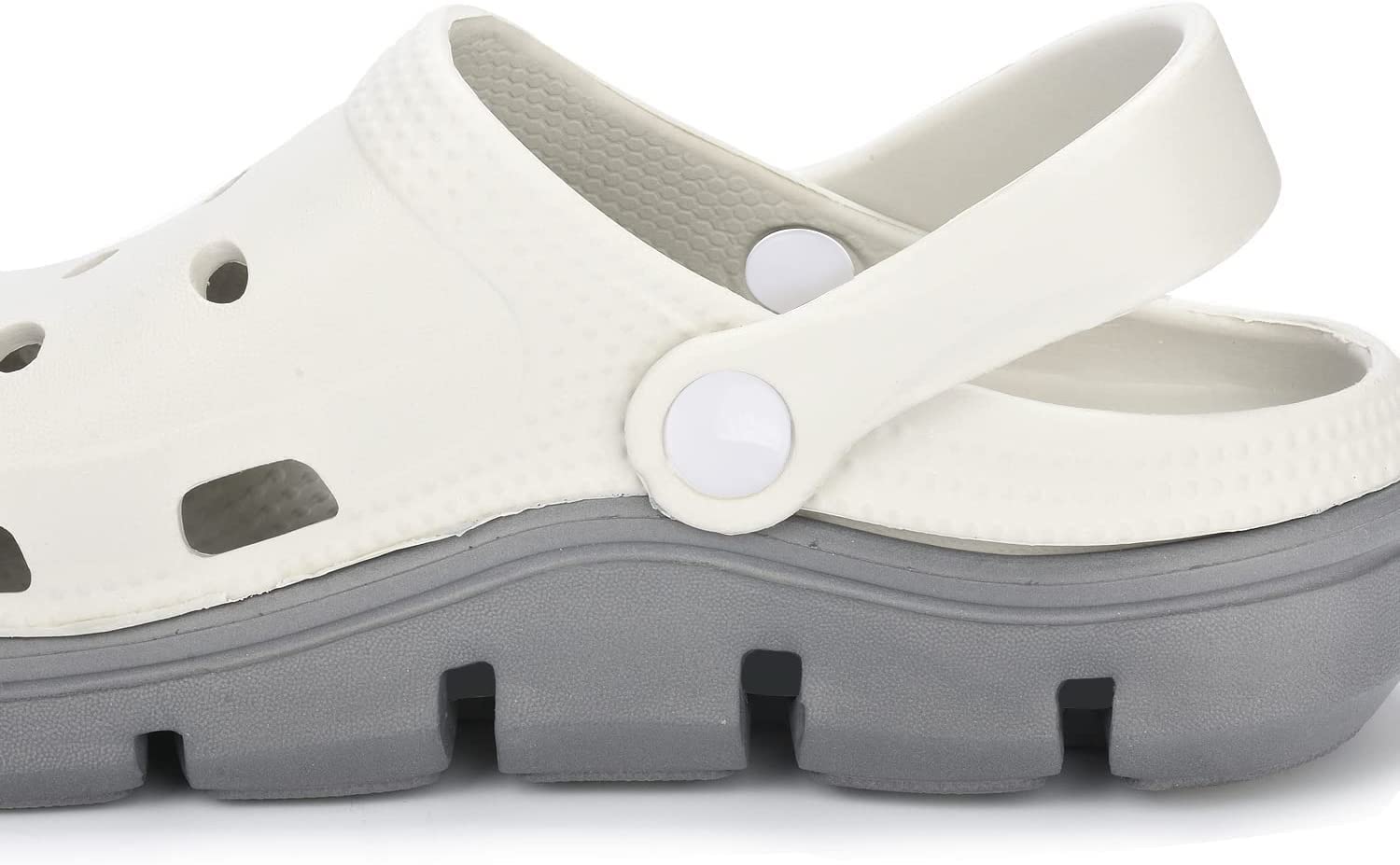 LUAATT Universal Beach Shoes Replacement Rivets,10 Set Repair Plastic Button for Men and Women Summer Shoes Strap (White)