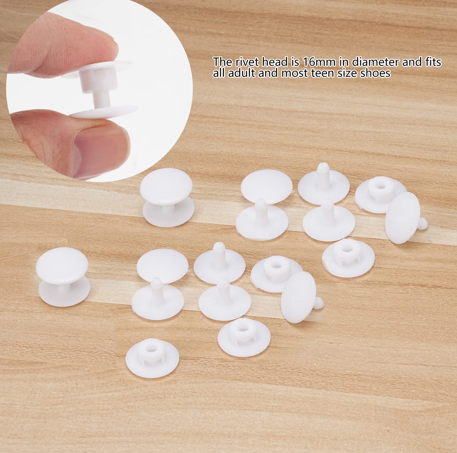 LUAATT Universal Beach Shoes Replacement Rivets,10 Set Repair Plastic Button for Men and Women Summer Shoes Strap (White)