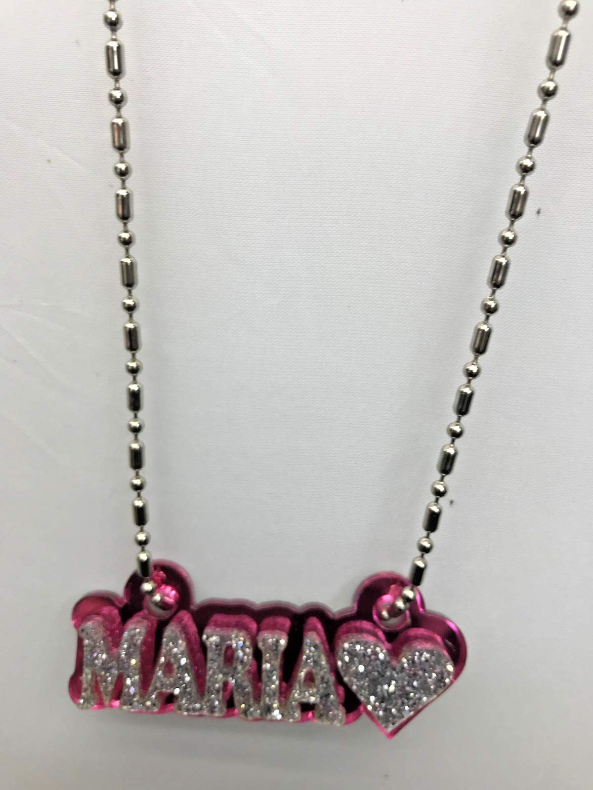MIRROR MANIA Personalized Name Plate Custom Name Necklace Nameplate Name Laser Cut, Diamond Look, Made To Order Any Name - Dazzling and Stunning!