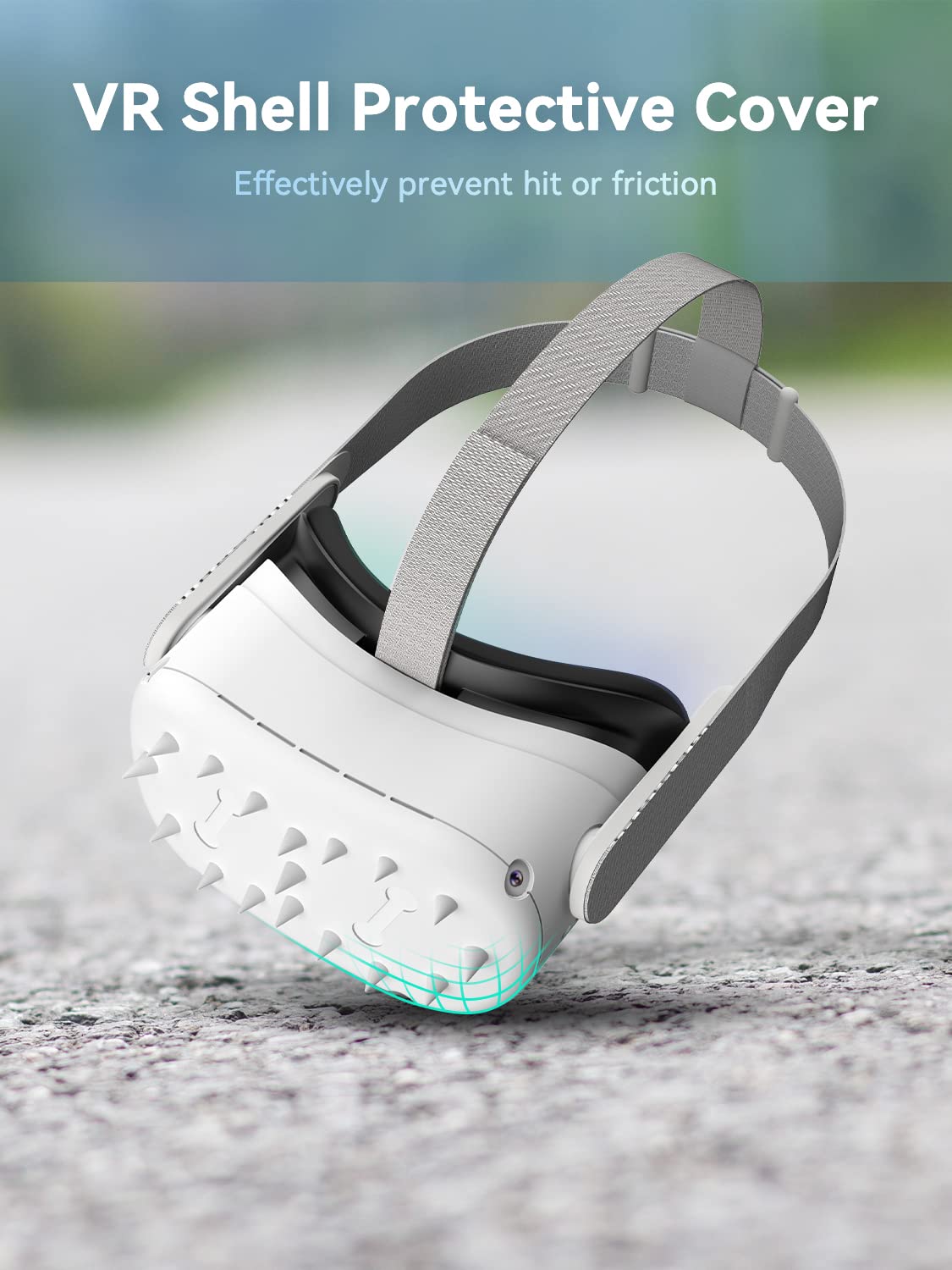 CNBEYOUNG VR Shell and Lens Cover for Quest 2, Front Protective Face Cover Protects Cameras and All Ports, Anti Scratch Dust Shock with Heat Dispersion Design