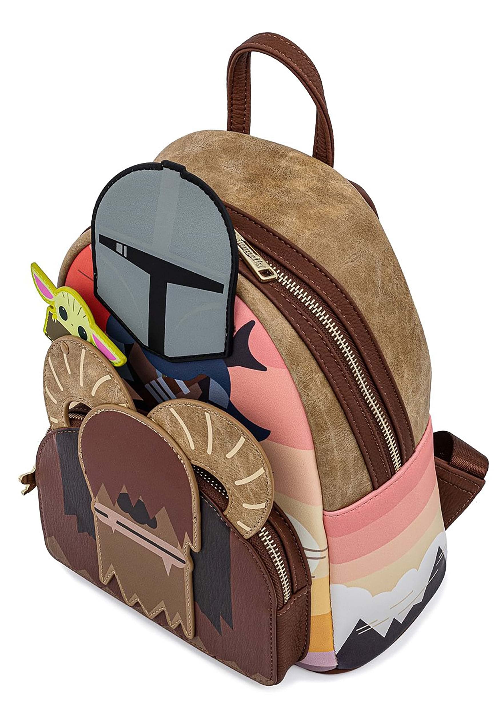 Loungefly Star Wars The Mandalorian Bantha Ride Mando and Baby Yoda Womens Double Strap Shoulder Bag Purse