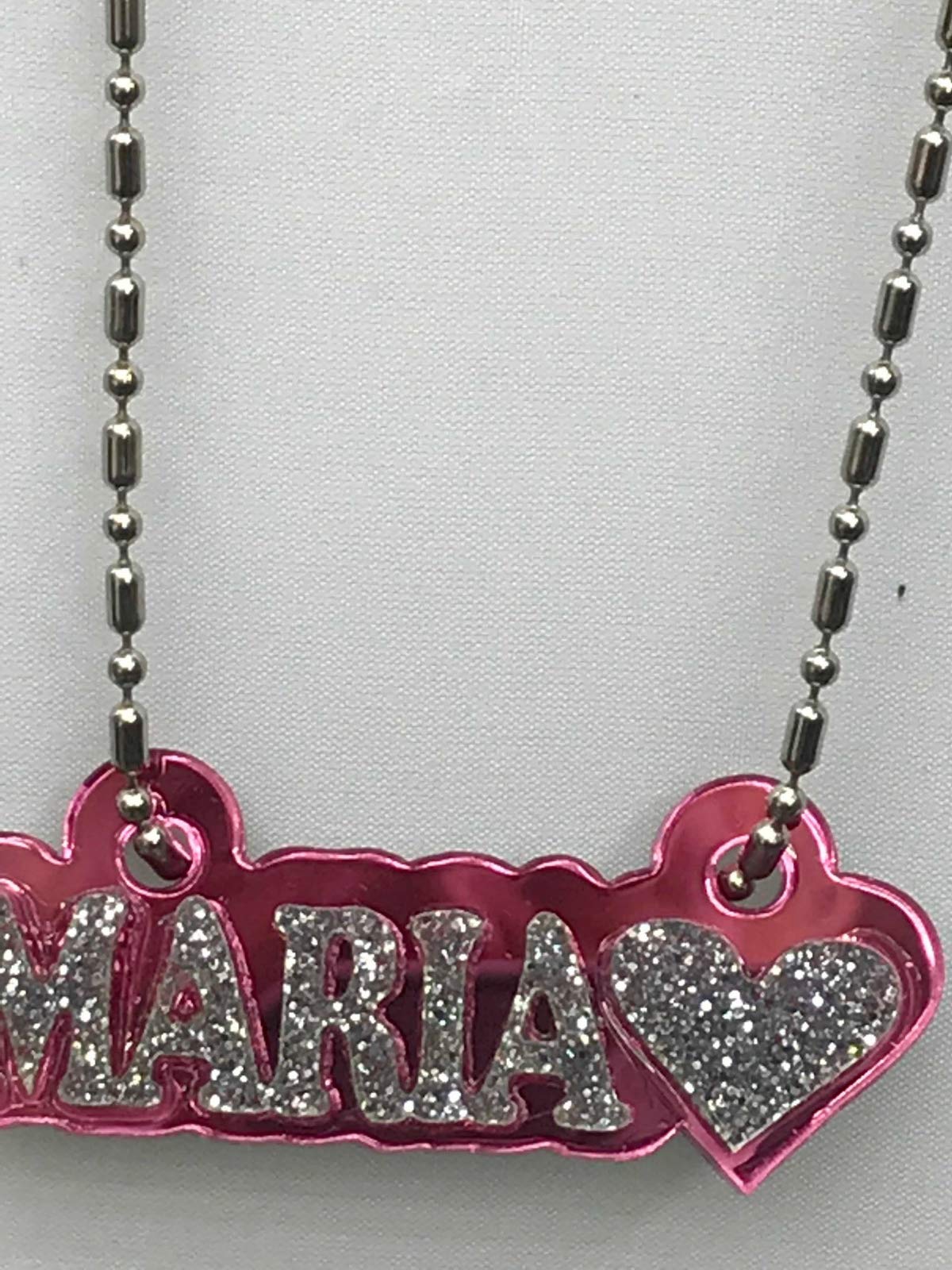 MIRROR MANIA Personalized Name Plate Custom Name Necklace Nameplate Name Laser Cut, Diamond Look, Made To Order Any Name - Dazzling and Stunning!