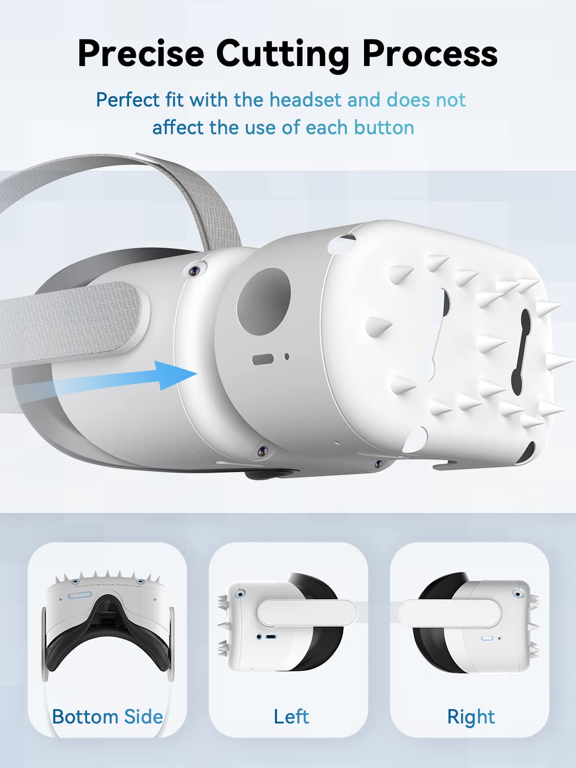 CNBEYOUNG VR Shell and Lens Cover for Quest 2, Front Protective Face Cover Protects Cameras and All Ports, Anti Scratch Dust Shock with Heat Dispersion Design