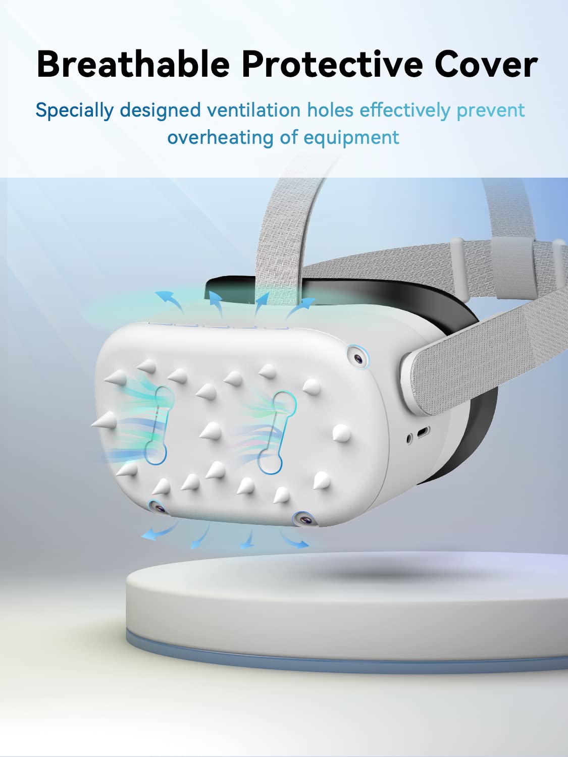 CNBEYOUNG VR Shell and Lens Cover for Quest 2, Front Protective Face Cover Protects Cameras and All Ports, Anti Scratch Dust Shock with Heat Dispersion Design