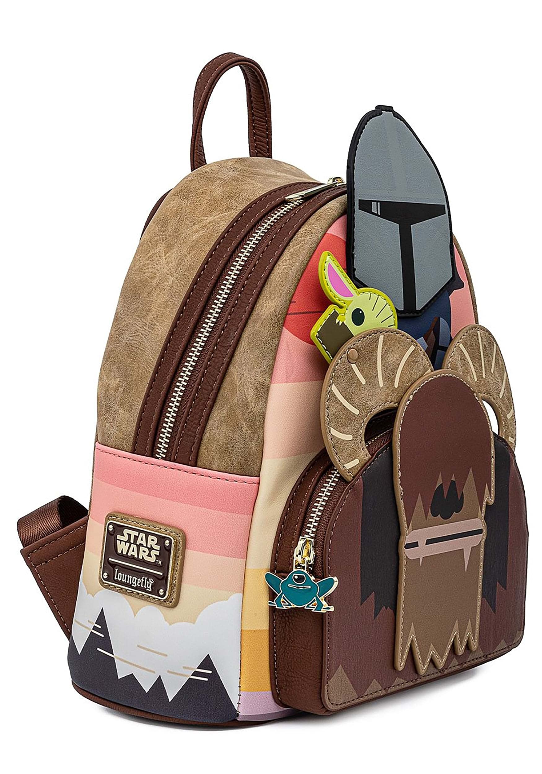 Loungefly Star Wars The Mandalorian Bantha Ride Mando and Baby Yoda Womens Double Strap Shoulder Bag Purse