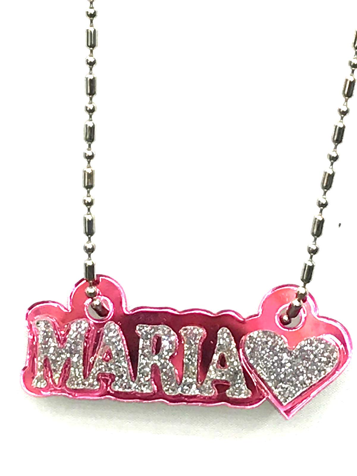MIRROR MANIA Personalized Name Plate Custom Name Necklace Nameplate Name Laser Cut, Diamond Look, Made To Order Any Name - Dazzling and Stunning!