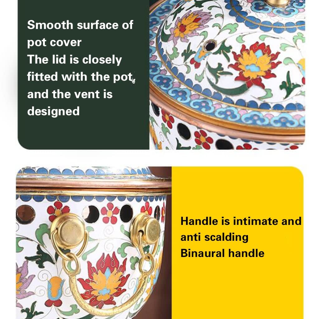 Chafing Dishes Single Person Copper Hot Pot Old Beijing Copper Stove Hot Pot Household Instant Boiled Mutton Pot Commercial Alcohol Meal Hot Pot (Color : A, Size : 19.2 * 23cm)