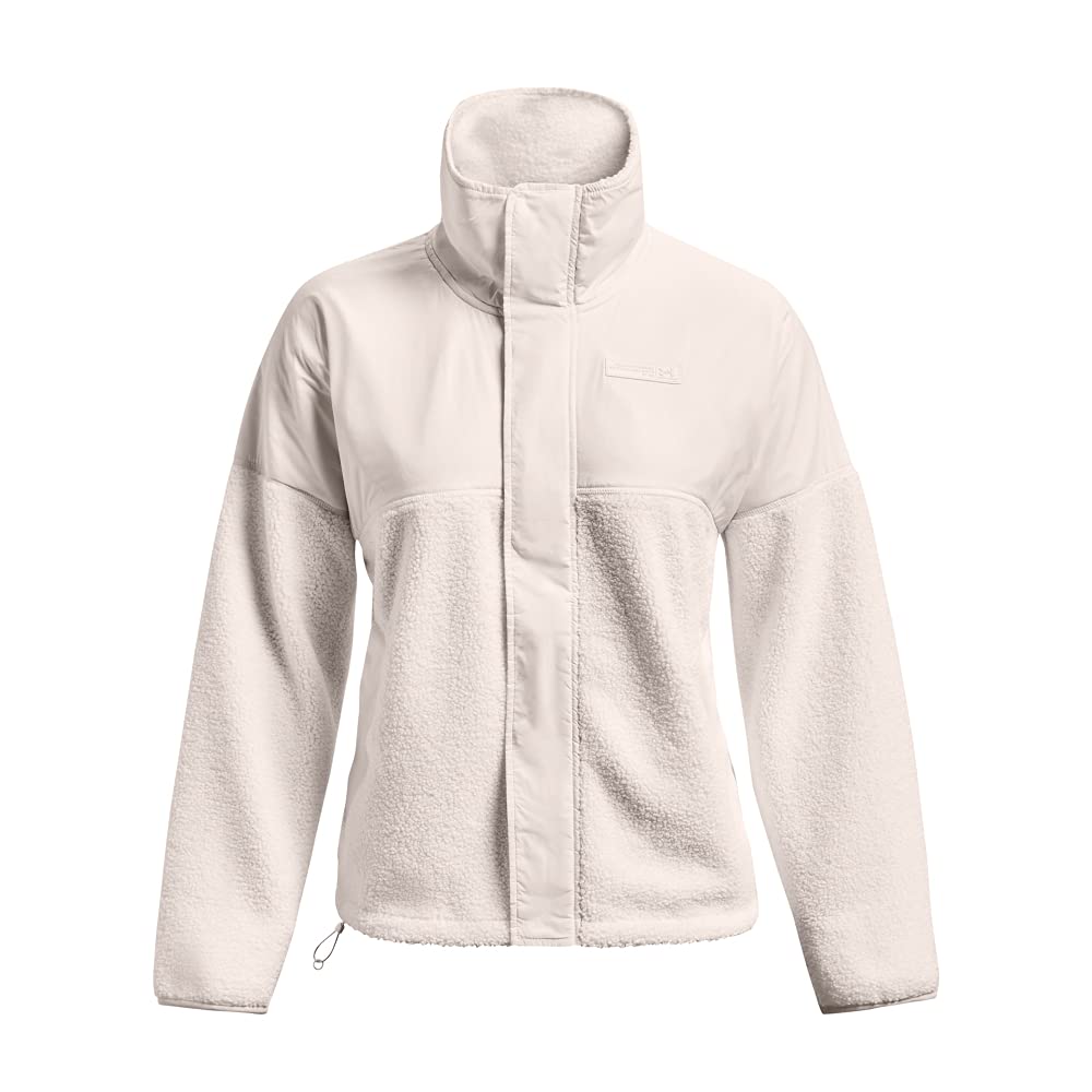 Under Armour womens Mission Boucle Jacket, Onyx White (112)/Onyx White, Large
