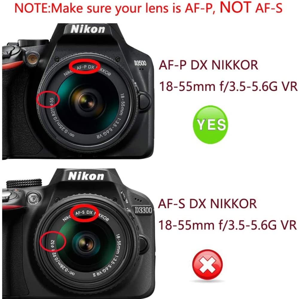 MOSTOS ; Brings Superior® - Lens Cap Front Lens Cap (55mm) - AF-P 18-55mm f/ 3.5-5.6g VR Kit Lens - Replacement LC-55A for Nikon AF-P DX 18-55mm f/3.5-5.6G VR Lens Cap (Choose Size Correctly)
