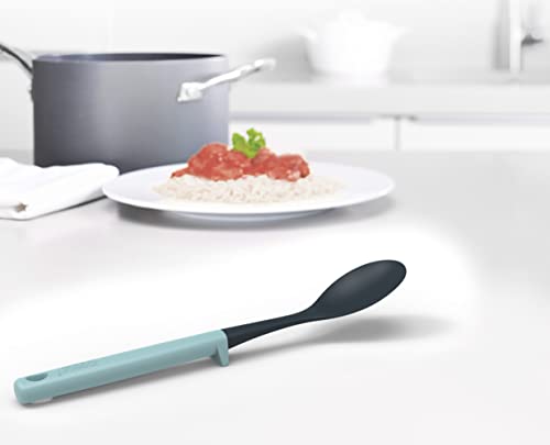 Joseph Joseph Duo Solid Spoon with Integrated Tool Rest Hygienic Design, Heat-Resistant Nylon Head, Ideal for Non-Stick Cookware, Opal