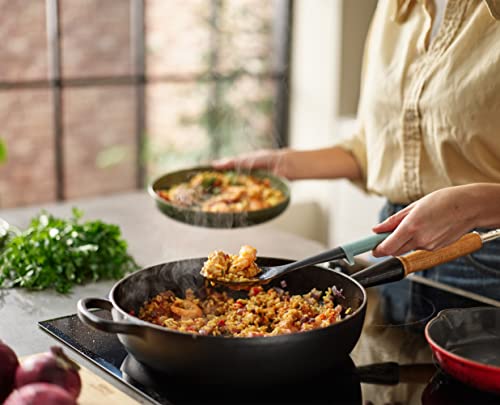 Joseph Joseph Duo Solid Spoon with Integrated Tool Rest Hygienic Design, Heat-Resistant Nylon Head, Ideal for Non-Stick Cookware, Opal