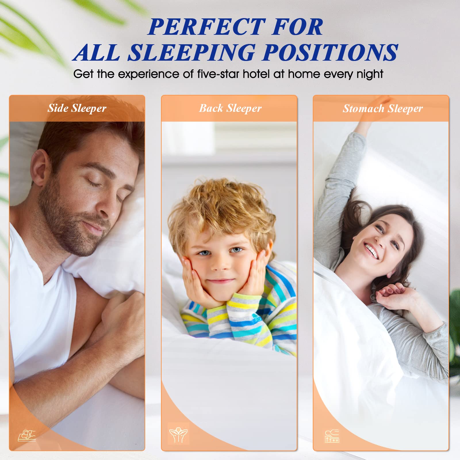SEMZSOM Bed Pillows for Sleeping King Size, Set of 2- Cooling, Luxury Hotel Quality with Premium Soft Down Alternative Filling for Back, Stomach or Side Sleepers