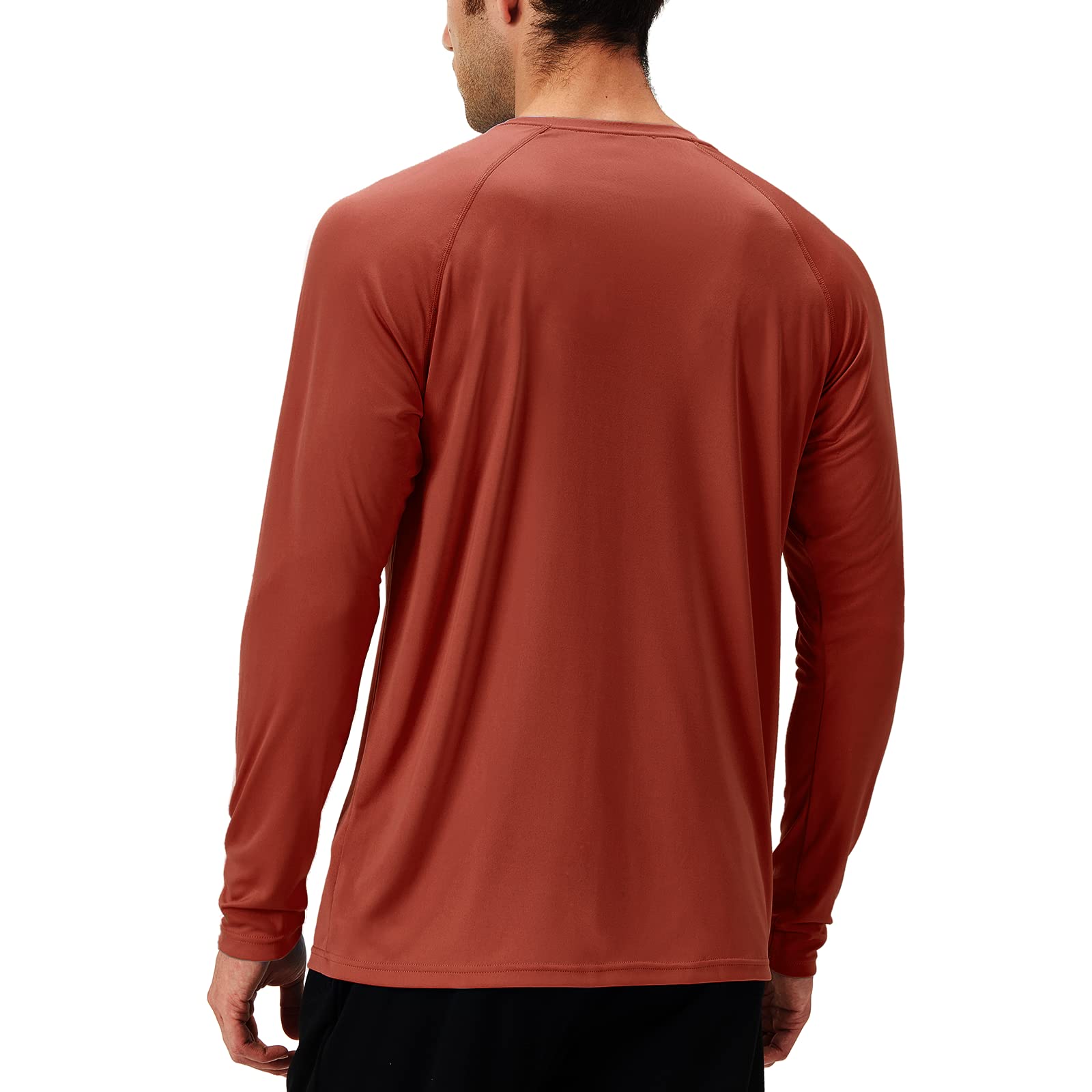 NAVISKIN Men's Sun Protection UPF 50+ UV Outdoor Long Sleeve Shirts Maroon Size XL