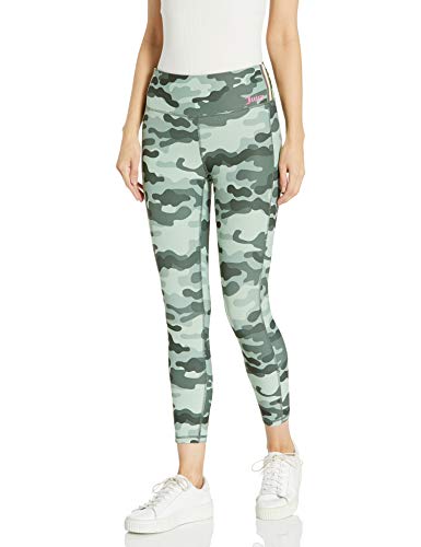 Juicy Couture Women's High Waisted Side Stripe 7/8 Legging, Wilderness Combo, X-Large