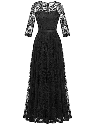 Wedtrend Black Bridesmaid Dress for Women Cocktail Party Dress Special Occasion Gowns and Evening Dresses Tea Length Mother of The Bride Dresses Sheer Sweetheart Neckline Dress WTL20007BlackL