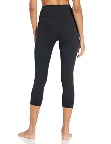 Juicy Couture Women's High Waisted Crop Yoga Tight 22'', Deep Black, X-Large