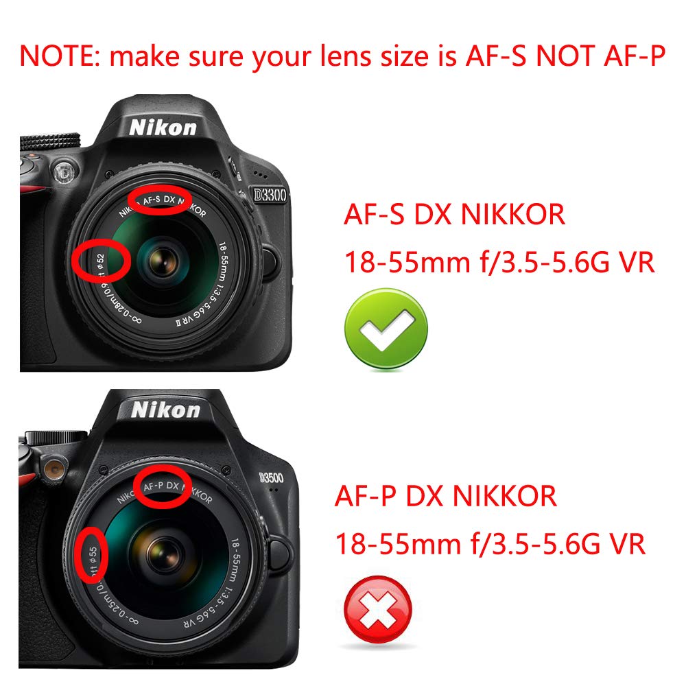 WH1916 52mm Glass UV Filter Digital Multi-Coated Slim Frame and 52mm Lens Cap for Nikon AF-S DX NIKKOR 18-55mm / Canon EF-M 55-200mm / Sigma 30mm F1.4 Lens