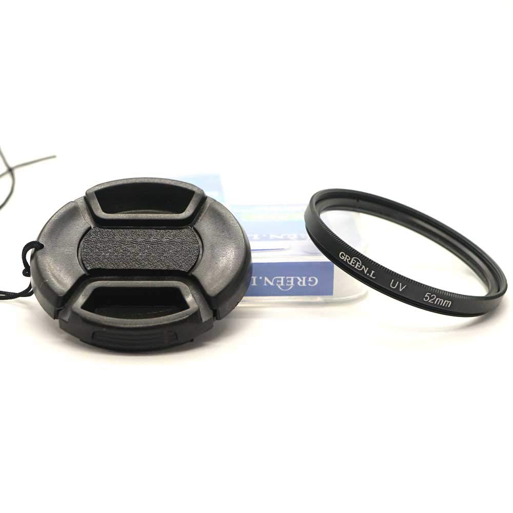 WH1916 52mm Glass UV Filter Digital Multi-Coated Slim Frame and 52mm Lens Cap for Nikon AF-S DX NIKKOR 18-55mm / Canon EF-M 55-200mm / Sigma 30mm F1.4 Lens