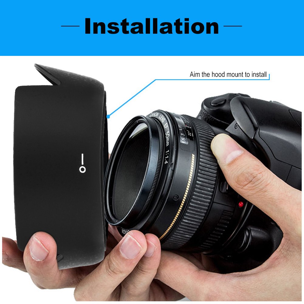 HB-69 Lens Hood Replacement with Lens for Nikon AF-S DX 18-55mm f/3.5-5.6G VR II D3200 D3300 D5200 D5300 Lens