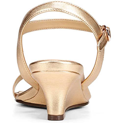 Naturalizer Womens Lacey Leather Wedge Sandals Bronze 10 Medium (B,M)