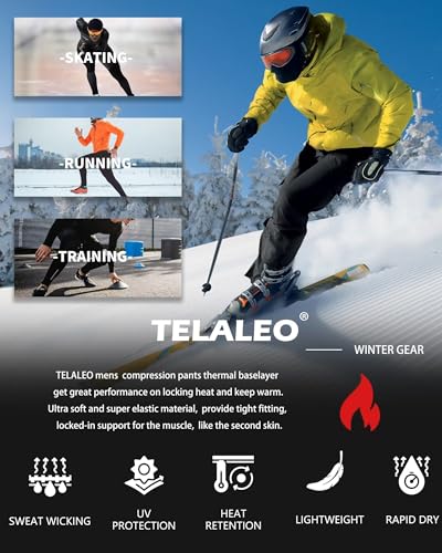 5 Pack Men's Thermal Compression Pants Fleece Lined Sports Tights Athletic Leggings Cold Weather Baselayer Winter Gear L