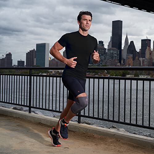 Tommie Copper Men’s Core Compression Short Sleeve Crew Neck Shirt | UPF 50, Breathable Base Layer for Sports, Gym & Support - Black - Large