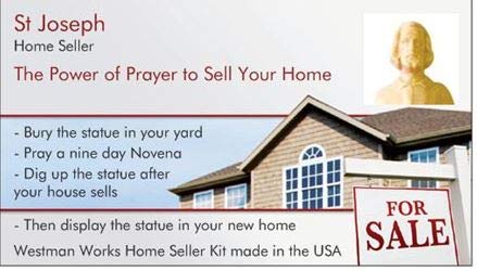 Westmon Works St Joseph Statue for Selling Homes with Instruction Card and Novena Prayer Complete Kit