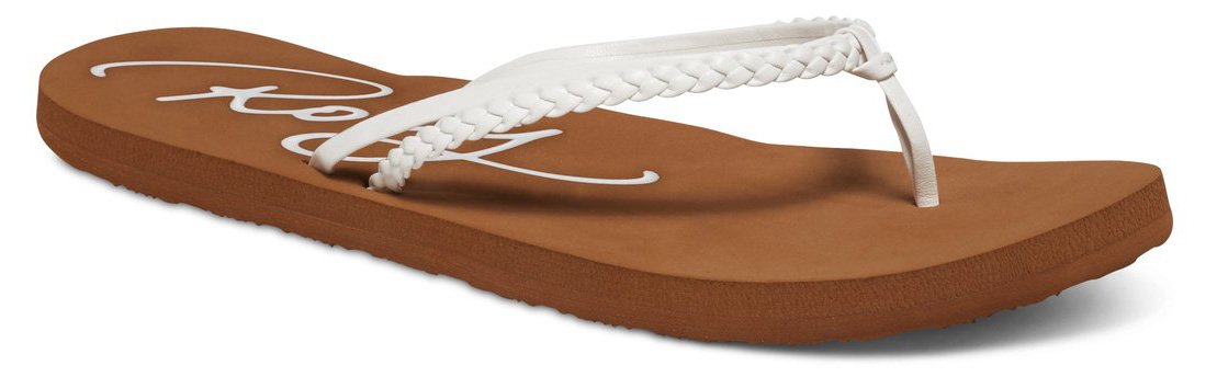 Roxy womens Cabo flip flop sandals, White, 8 US