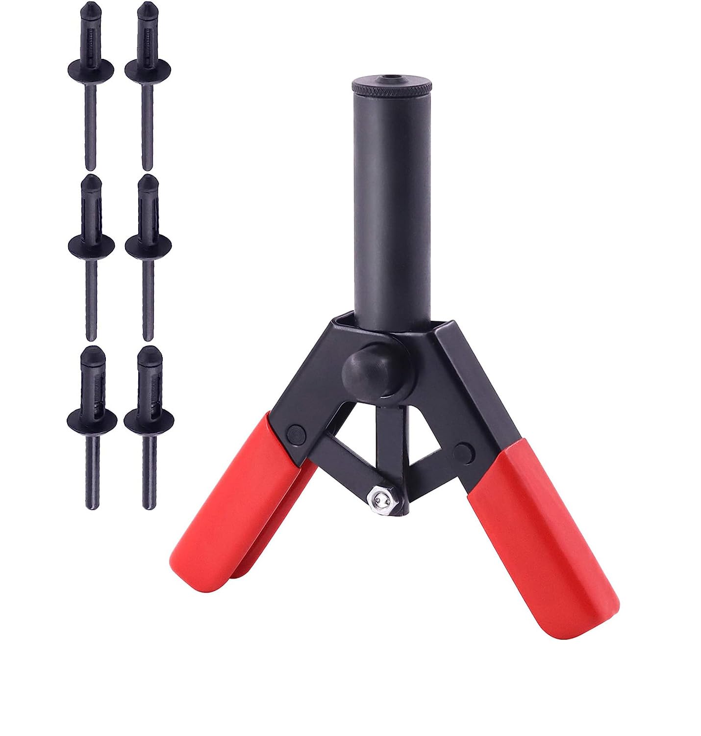 Rivet Gun Set with 3 Sizes Nylon Blind Rivets, 30 Pieces, Hand Riveter Suitable for Automotive and More