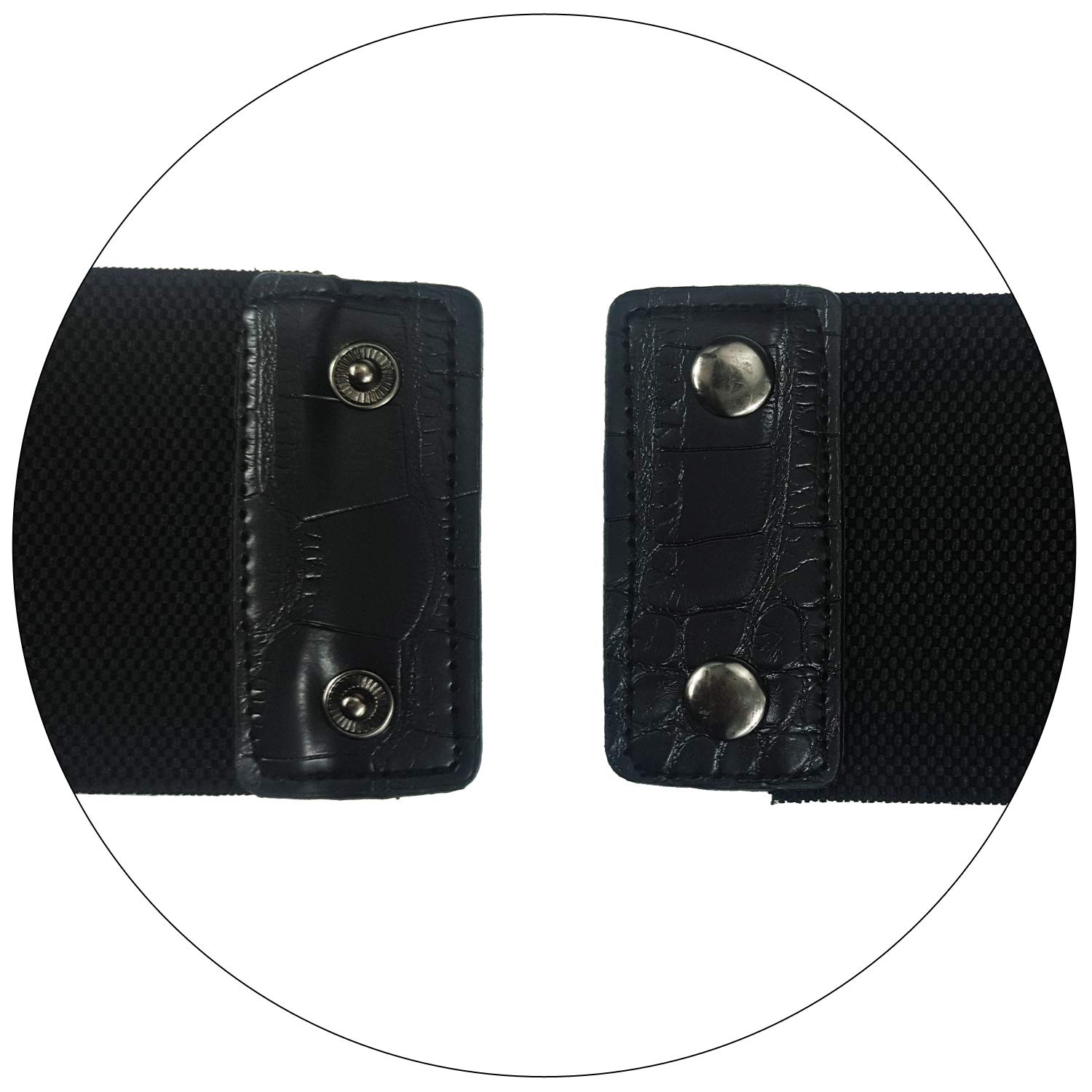 Fashion Women's PU Leather Wide Waist Belt Hollow Out Rivets Stretch Cinch Waistband