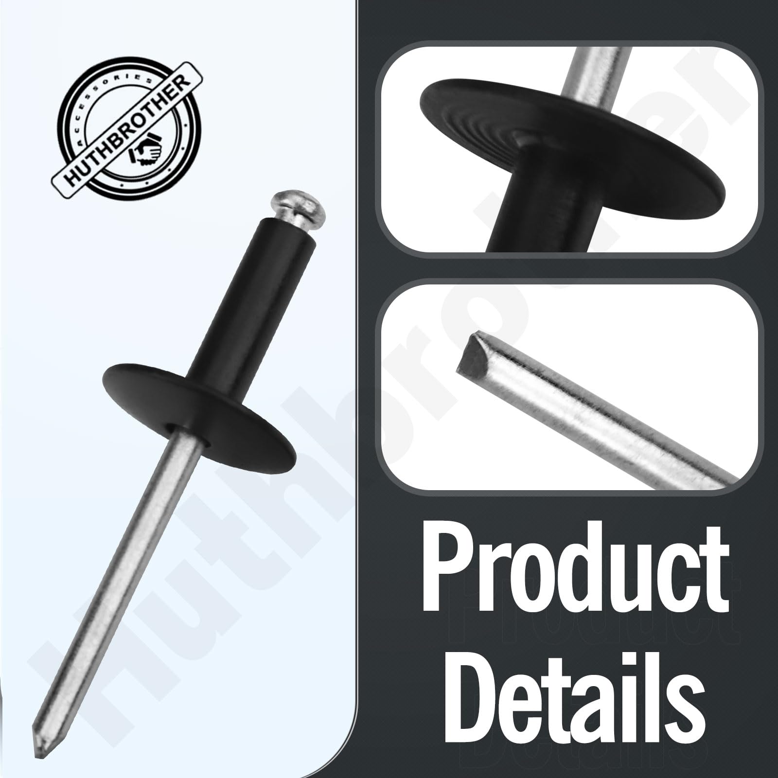 Huthbrother (70-Pack) 3/16 Steel Pop Rivet 293150104, Compatible with Ski-Doo/Sea-Doo/Can-Am 390409600 390907700